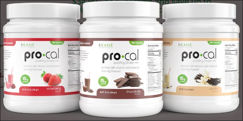 Canister; R Kane Pro Cal 100 Strawberry Pudding / Shake Mix (16 Servin ...