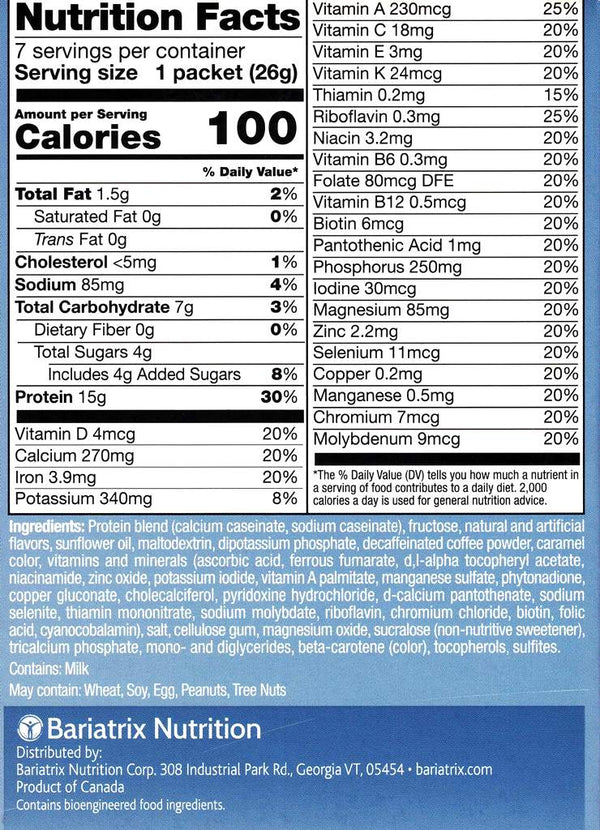 Proti Max Caramel Caffe Latte Shake or Pudding Mix by Bariatrix ...