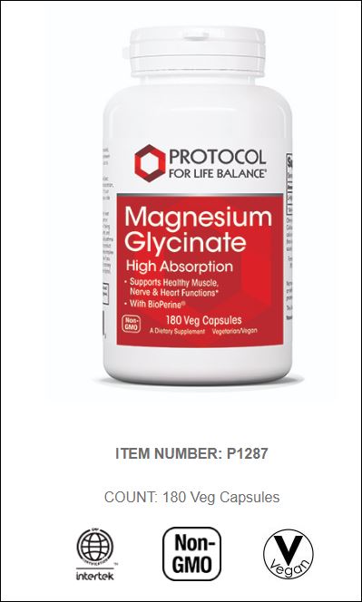 Protocol for Life Balance Magnesium Glycinate with BioPerine 200mg; 18 ...